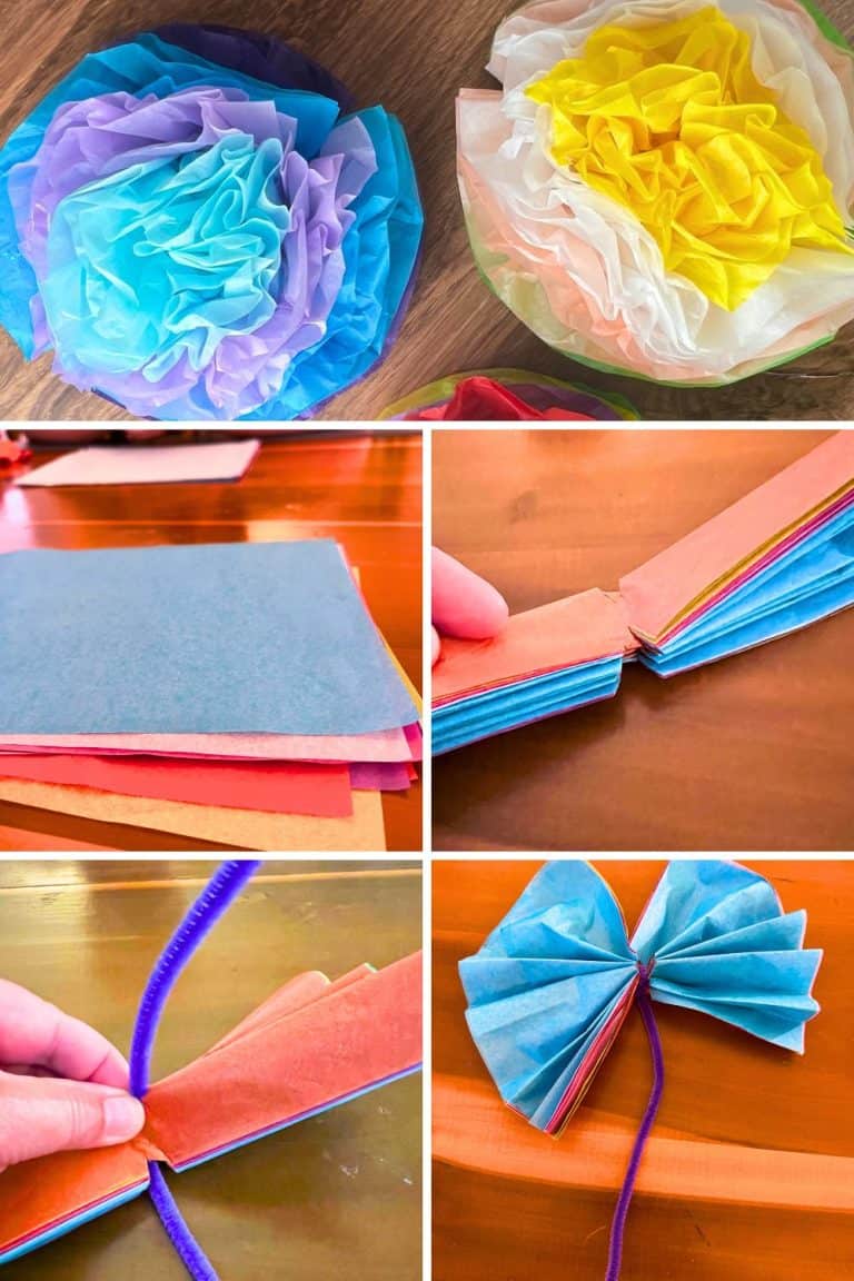 Easy DIY Tissue Paper Flowers Craft For Kids - Little Cooks Reading Books