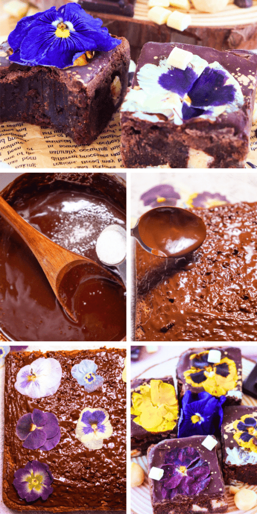 Easy Brownies With Edible Flowers
